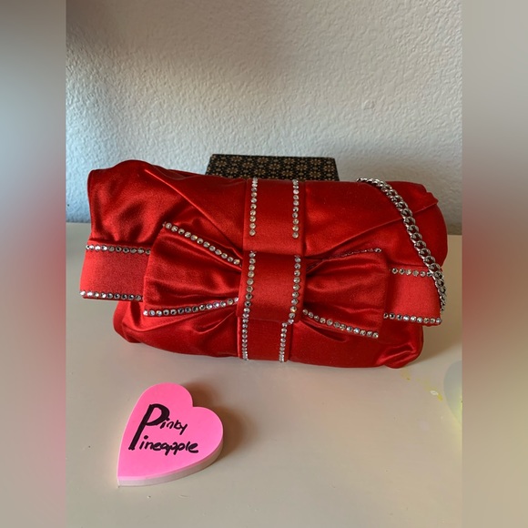 Dolce & Gabbana | Bags | Dolce Gabanna Dg Red Satin Bow Clutch | Poshmark